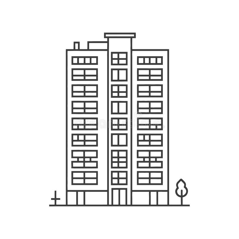 Apartment Building Icon stock vector. Illustration of modern - 369930423