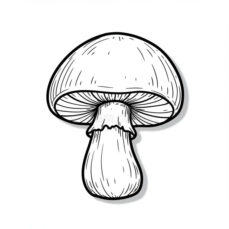 Linear Drawing Mushrooms Stock Illustrations – 814 Linear Drawing ...