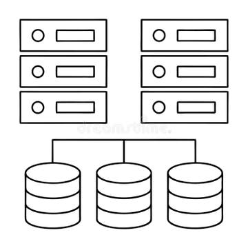 Networked Server Rack with Data Storage Illustration Stock Illustration ...