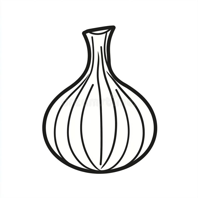 Simple Line Drawing of an Onion a Vector Illustration Perfect for ...
