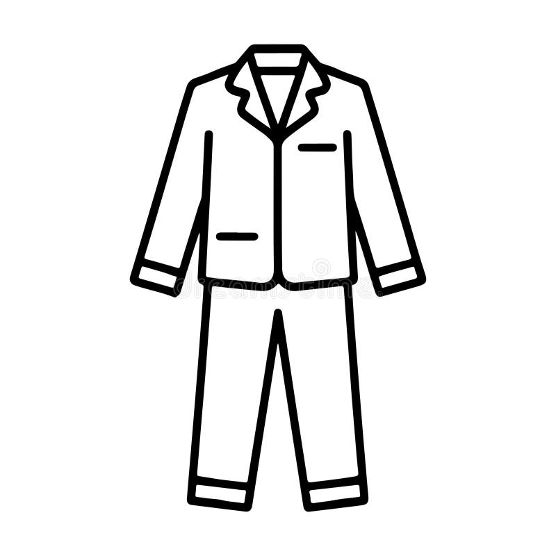 Simple Line Drawing of a Pair of Pajamas Stock Vector - Illustration of ...
