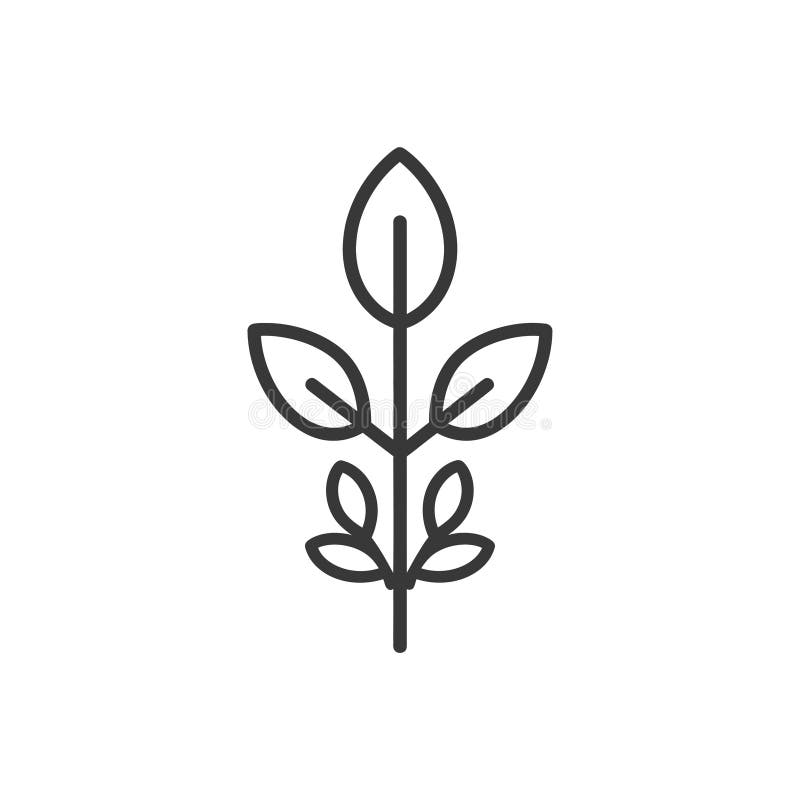 Simple Plant Sprout, Minimalist Line Art Icon Illustration Stock Vector ...