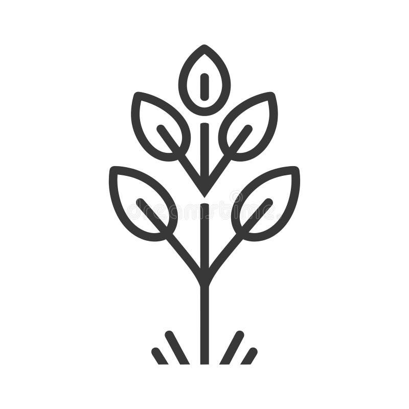 Simple Plant Growth Icon: Minimalist Line Art Design Stock Vector ...