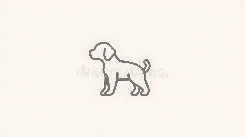 Simple Line Drawing of a Playful Puppy Stock Image - Image of childlike ...