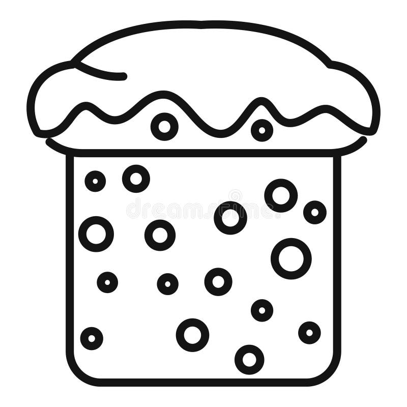 Traditional Easter Cake with Icing and Sprinkles Minimalist Icon Stock ...