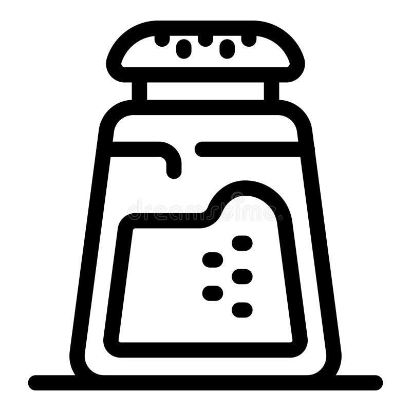 Simple Line Drawing of a Salt Cellar with Salt Inside Stock ...