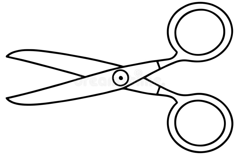 Simple Line Drawing of Scissors for Craft Projects Stock Vector ...