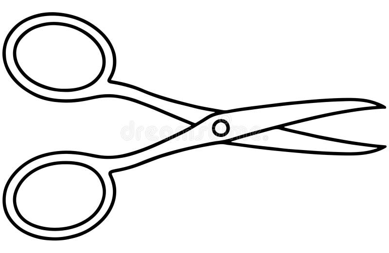 Simple Line Drawing of Scissors Sharp Blades Cutting Tool Craft Stock ...
