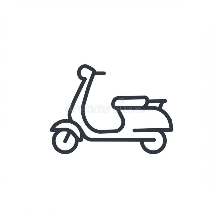 Simple Line Drawing of a Scooter, Featuring a Minimalist Design with ...