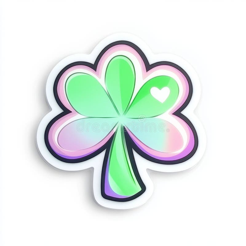 The Simple Line Drawing of a Shamrock Features Soft Pastel Colors ...