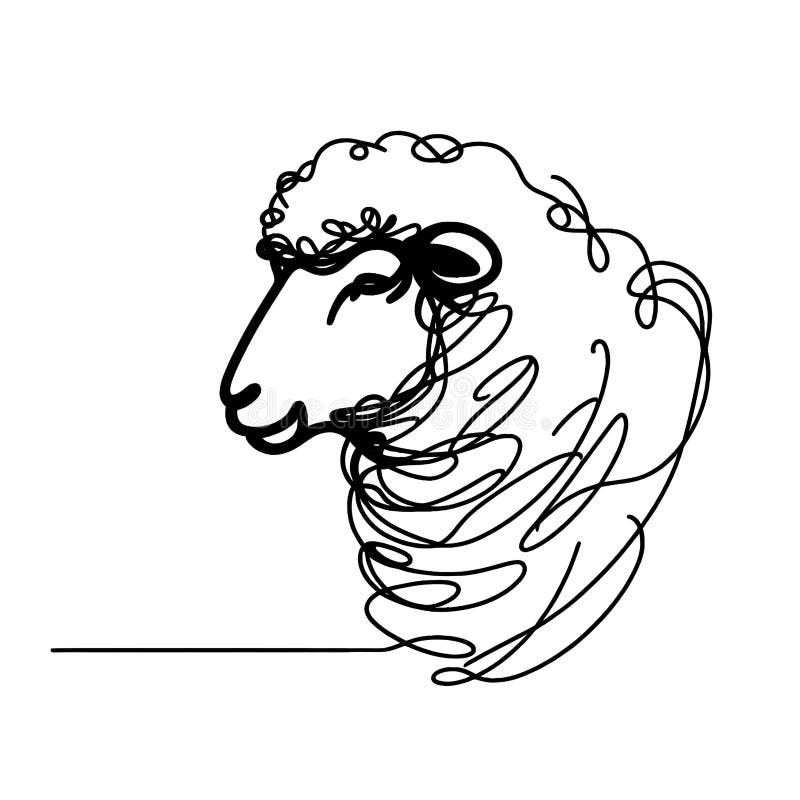 A Simple Line Drawing of a Basket with Leaves Protruding from it. Stock ...