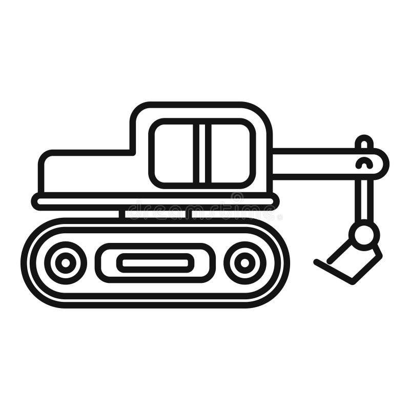 Small Excavator Digging on Tracks Illustration Stock Vector ...
