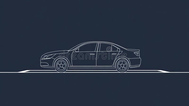 Simple Line Drawing of Smart Parking Sensor Concept Illustration Stock ...