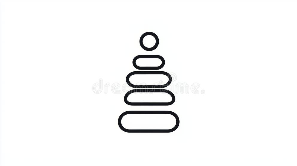 A Simple Line Drawing of a Stack of Circles. Stock Image - Image of ...