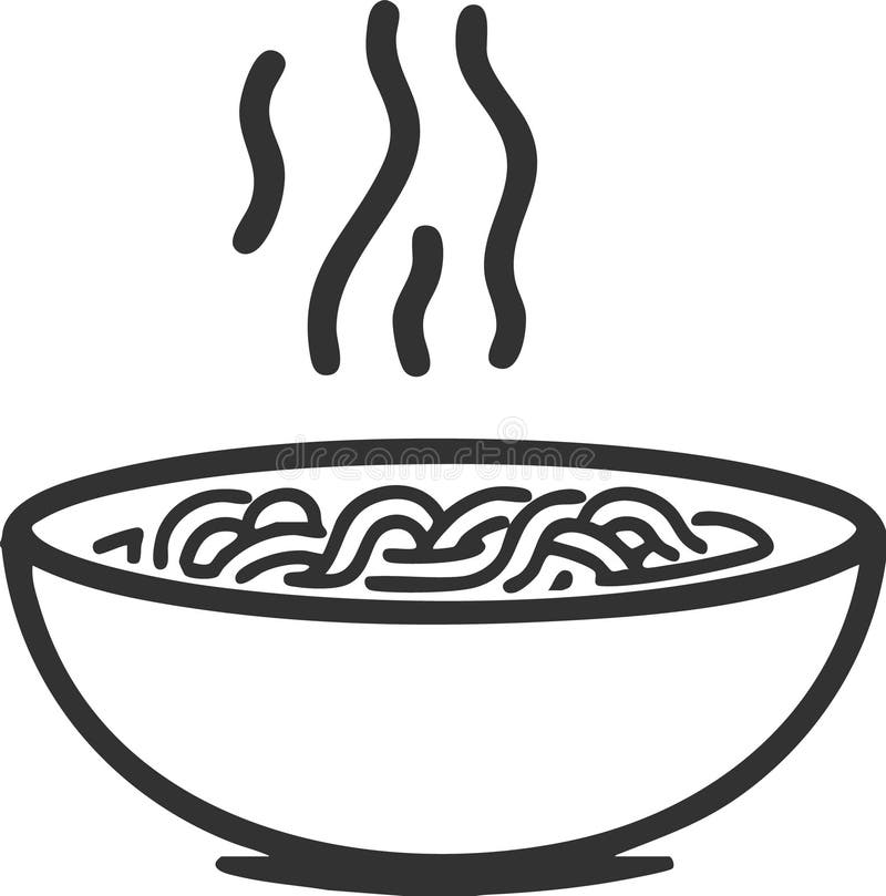 Simple Noodles Vector Illustration, Outline Vector Sign Stock Vector ...