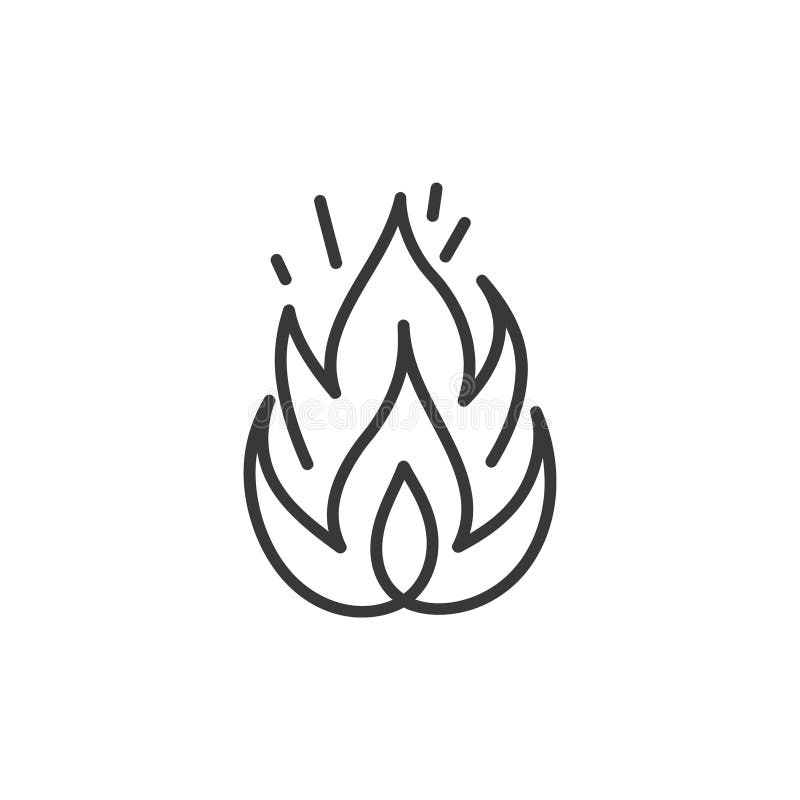 Stylized Flame Icon: Abstract Line Art Design for Branding Stock Vector ...
