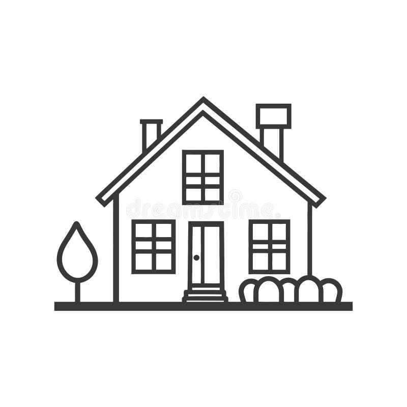 Simple Drawing House Tree Stock Illustrations – 5,152 Simple Drawing ...
