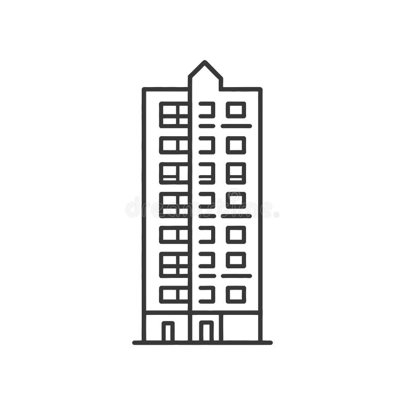 Apartment Building Icon stock illustration. Illustration of tall ...
