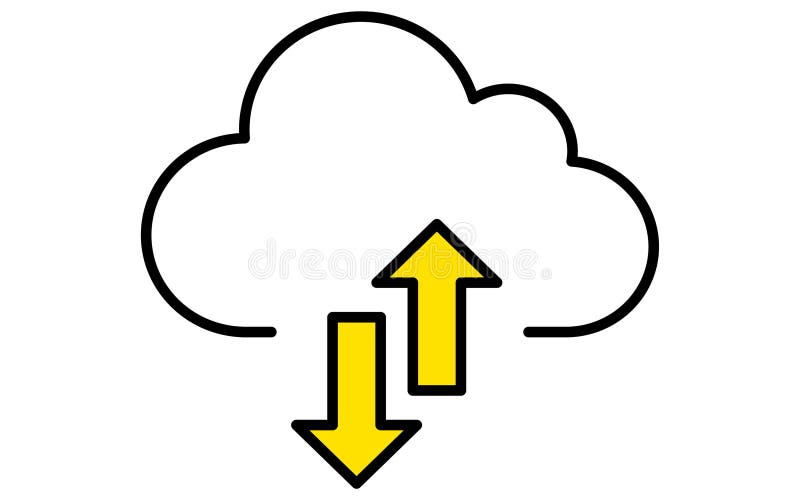 Simple Line Drawing To Send and Receive Data Via Cloud Services Stock ...
