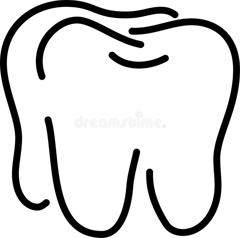 Simple Line Drawing of Tooth Stock Vector - Illustration of line, cute ...