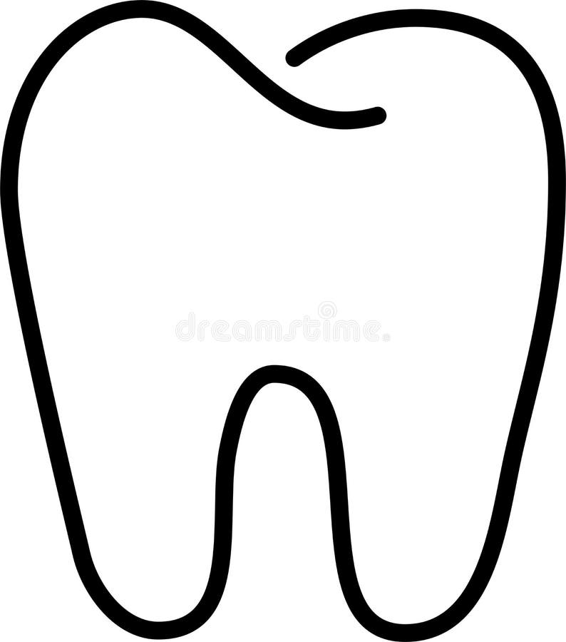 Simple Line Drawing of Tooth Stock Vector - Illustration of tooth ...