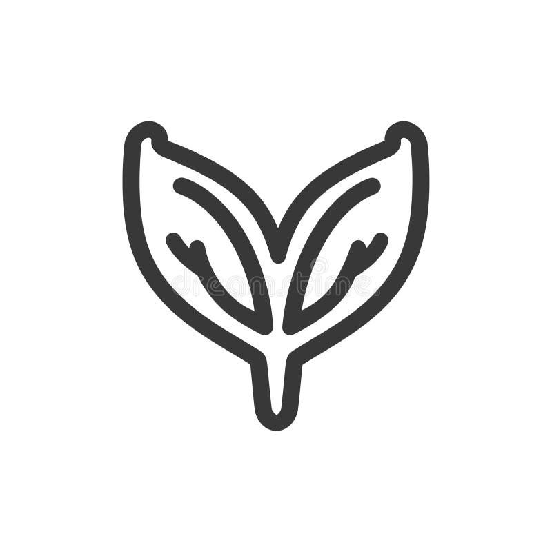 Abstract Double Leaf Icon: Minimalist Nature Symbol Stock Vector ...