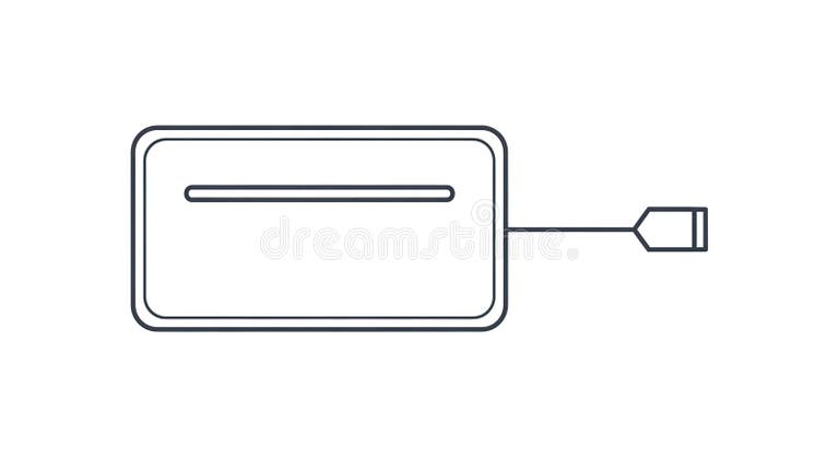 Simple Line Drawing of a USB Flash Drive Stock Illustration ...