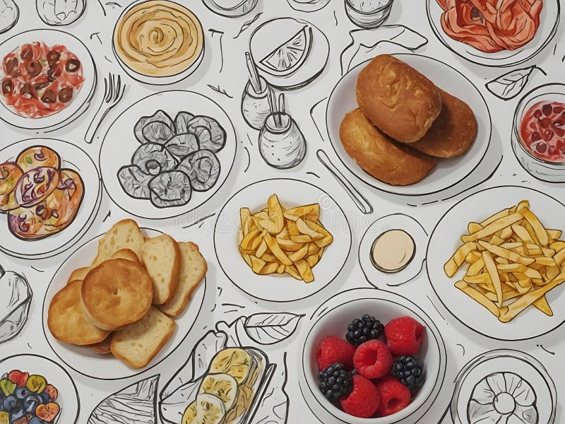 Food Line Simple Drawing Stock Illustrations – 38,220 Food Line Simple ...