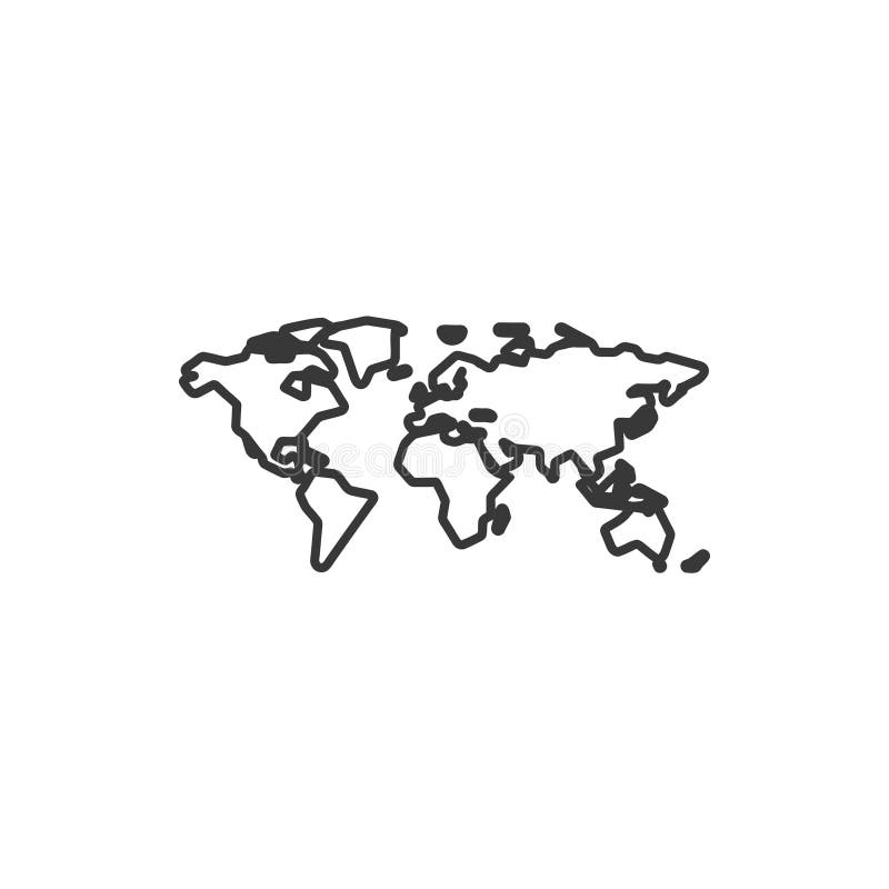 Simple Hand-Drawn World Map Illustration, Perfect for Global Concepts ...