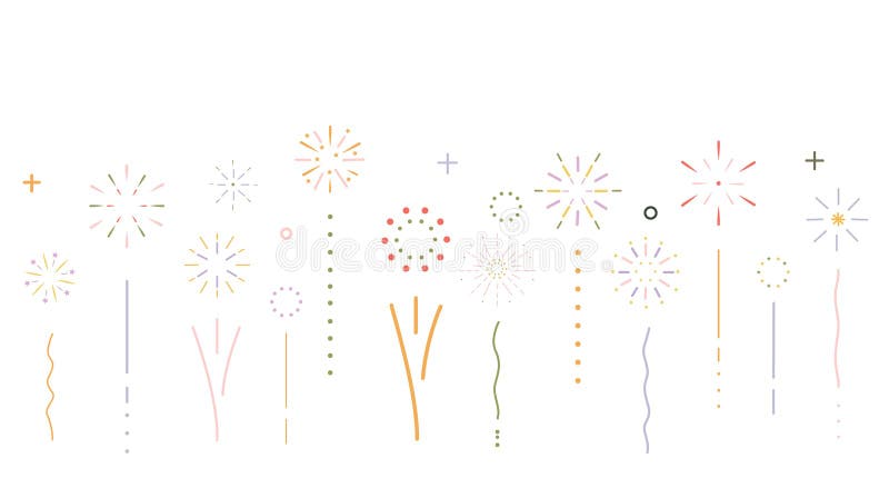 Simple Line Fireworks Background Illustration Stock Illustration ...