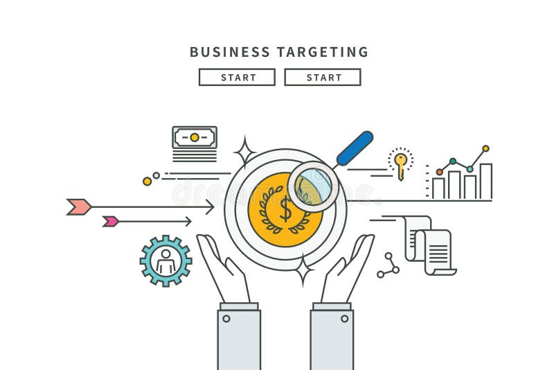 Simple Line Flat Design of Business Target, Modern Illustration Stock ...
