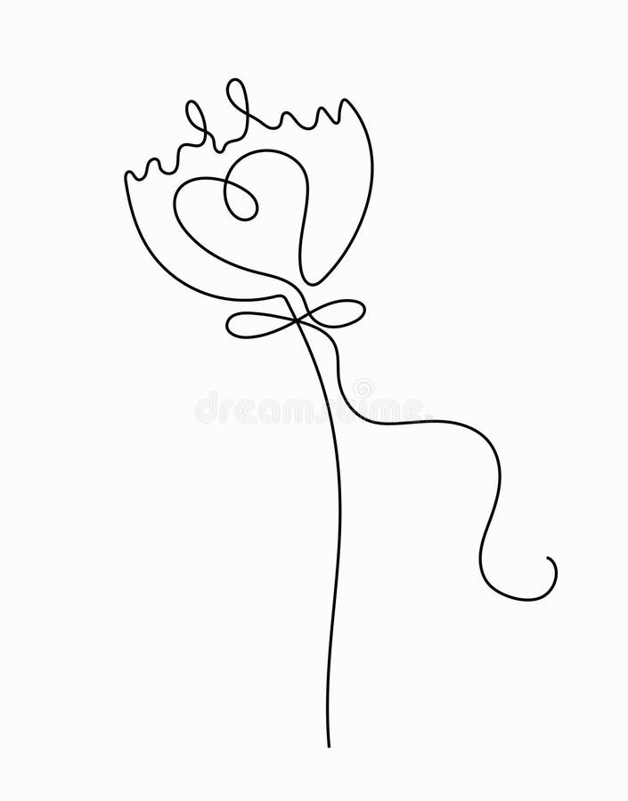Simple Line Flower Vector Concept Stock Vector - Illustration of ...