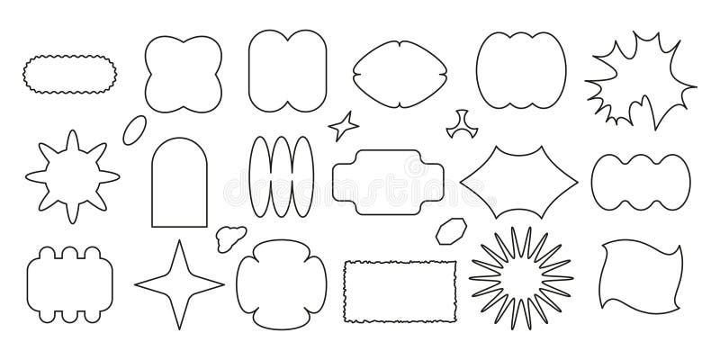 Simple Line Frames Design Elements Set Stock Vector - Illustration of ...