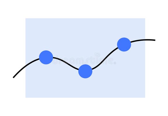 Simple Line Graph with Data Points on Blue Background Stock Vector ...