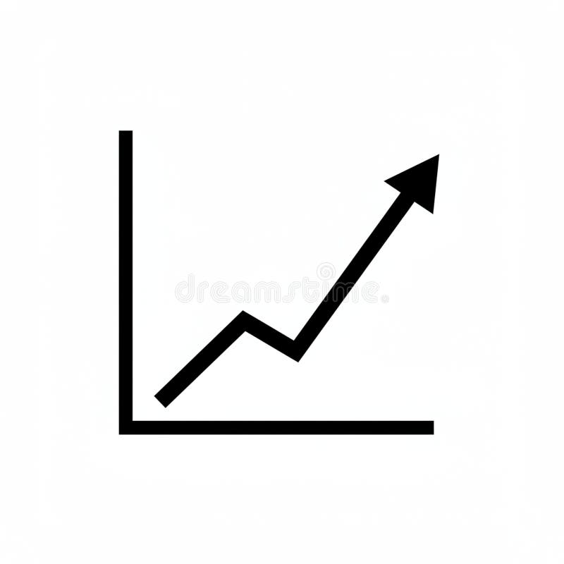 A Simple Line Graph Icon Showing an Upward Trend. the Graph Features a ...