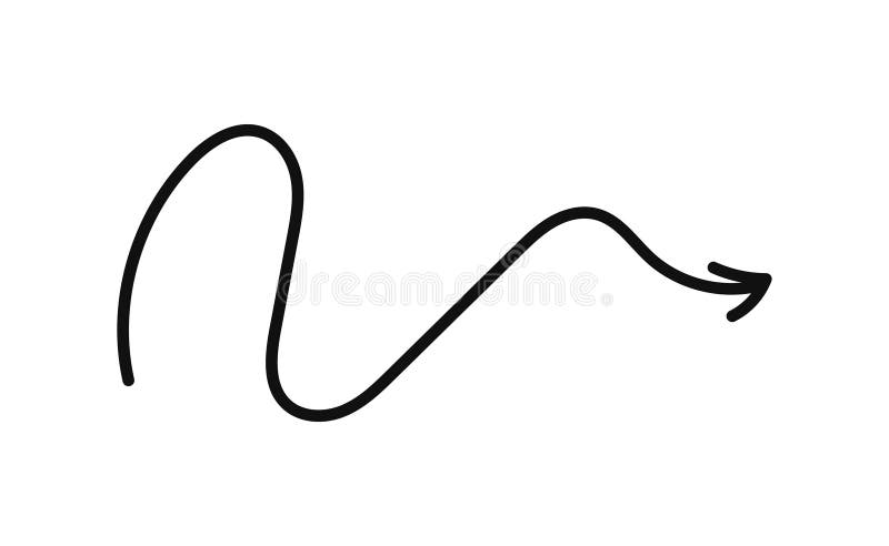 Simple Line Hand Drawn Black Arrow Stock Illustration - Illustration of ...