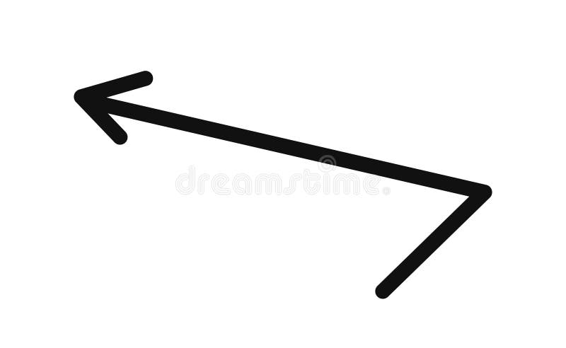 Simple Line Hand Drawn Black Arrow Stock Illustration - Illustration of ...
