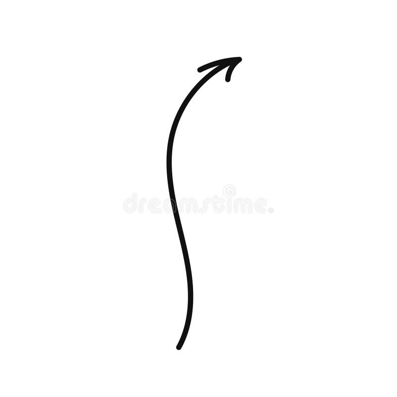 Simple Line Hand Drawn Black Arrow Stock Vector - Illustration of ...