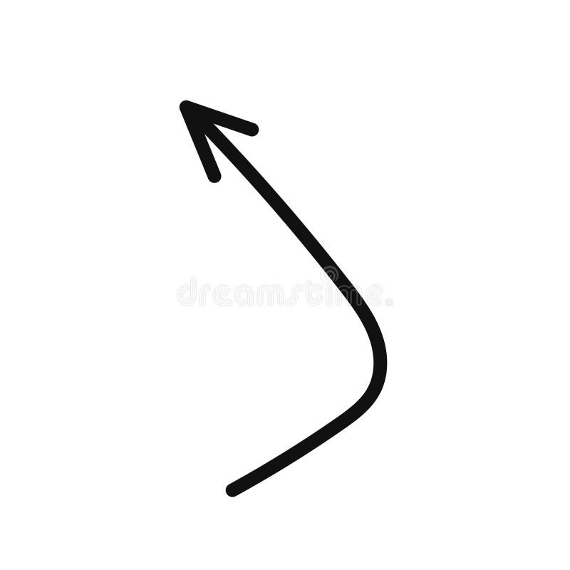 Simple Line Hand Drawn Black Arrow Stock Vector - Illustration of ...
