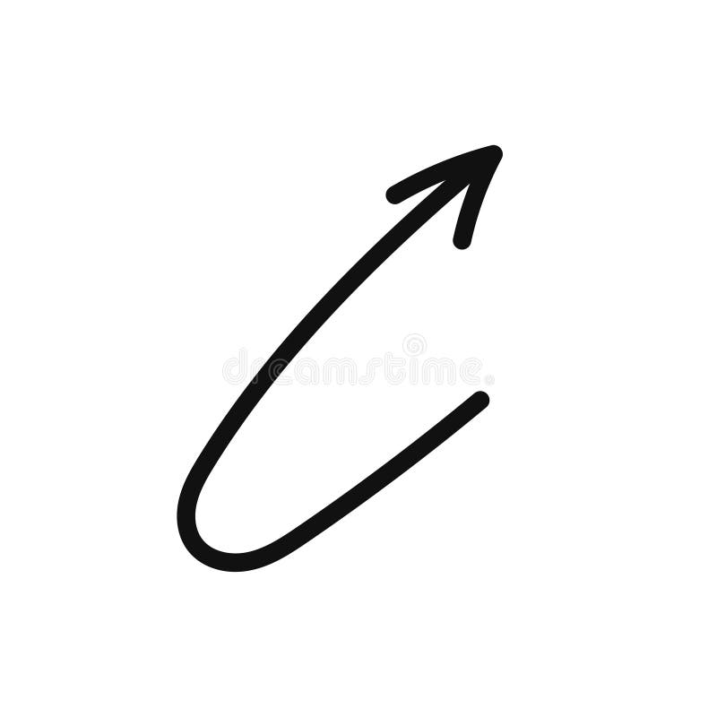 Simple Line Hand Drawn Black Arrow Stock Vector - Illustration of arrow ...