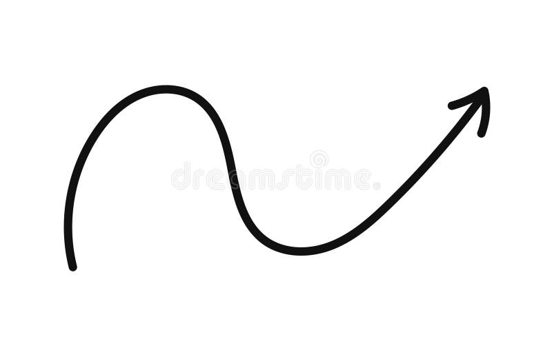 Simple Line Hand Drawn Black Arrow Stock Vector - Illustration of ...