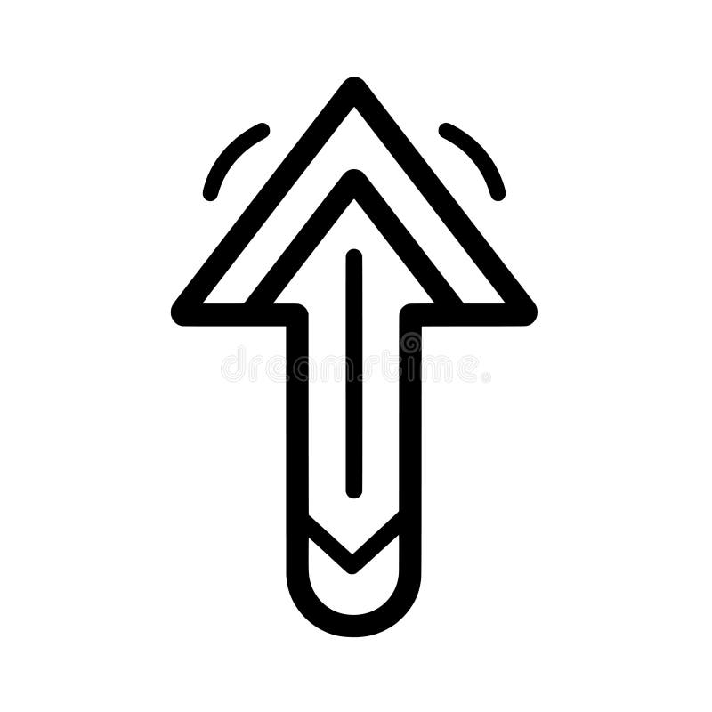 Simple Line Icon of an Arrow Pointing Up with a Subtle Degree Symbol ...