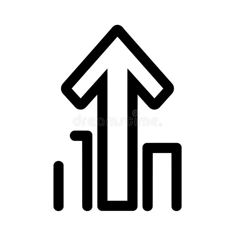 Simple Line Icon of an Arrow Pointing Up with a Subtle Degree Symbol ...