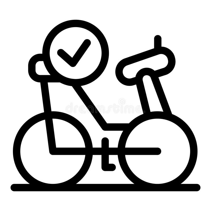 Bicycle Sharing Service with Check Mark Icon Showing Availability Stock ...