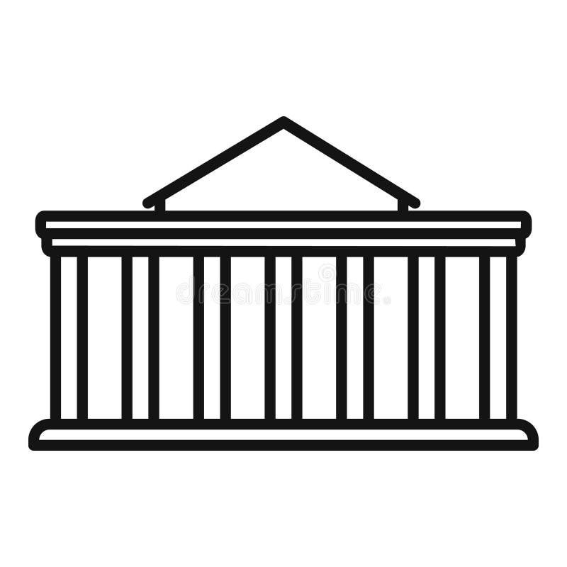 Building with Columns Icon Representing Government Institution Stock ...