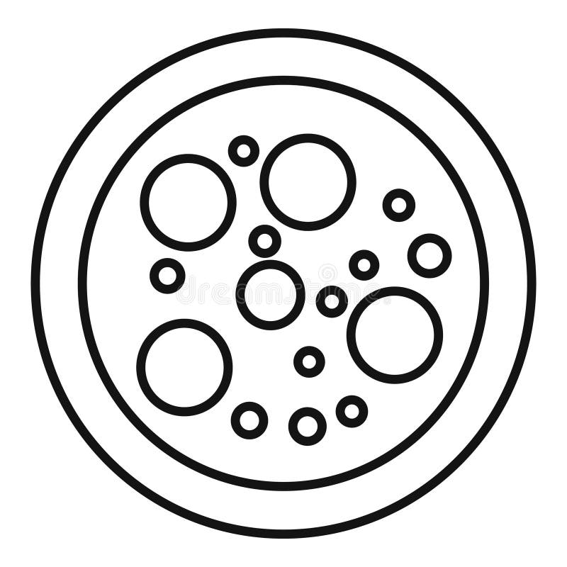 Simple Line Icon of a Petri Dish with Bacteria Growing Inside Stock ...