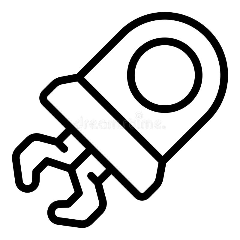 Simple Line Icon of a Robotic Arm Catching an Object Stock Vector ...