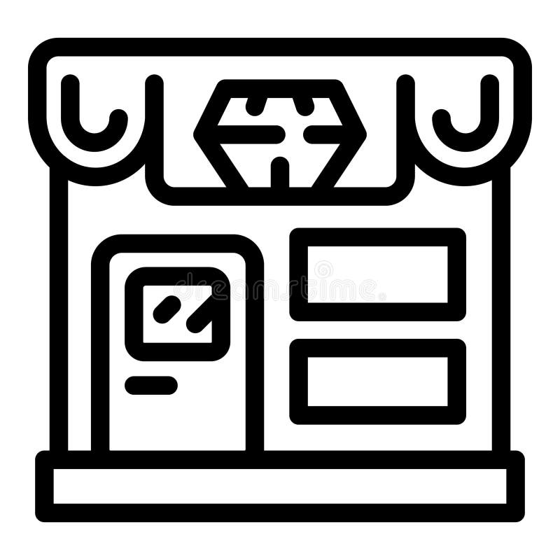 Simple Line Icon of a Shop Front for Web and Mobile Interfaces Stock ...