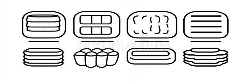 Simple Line Icons Food Packaging Design Elements Set Vector Box Art Kit ...