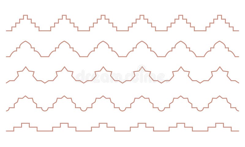 Simple Line Oriental Arabic Border. Ramadan Kareem Moroccan, Saudi ...
